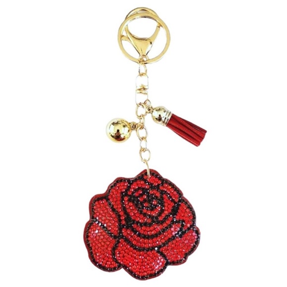 Accessories | Flash Salered Rose Keychain With Gold Accents | Poshmark
